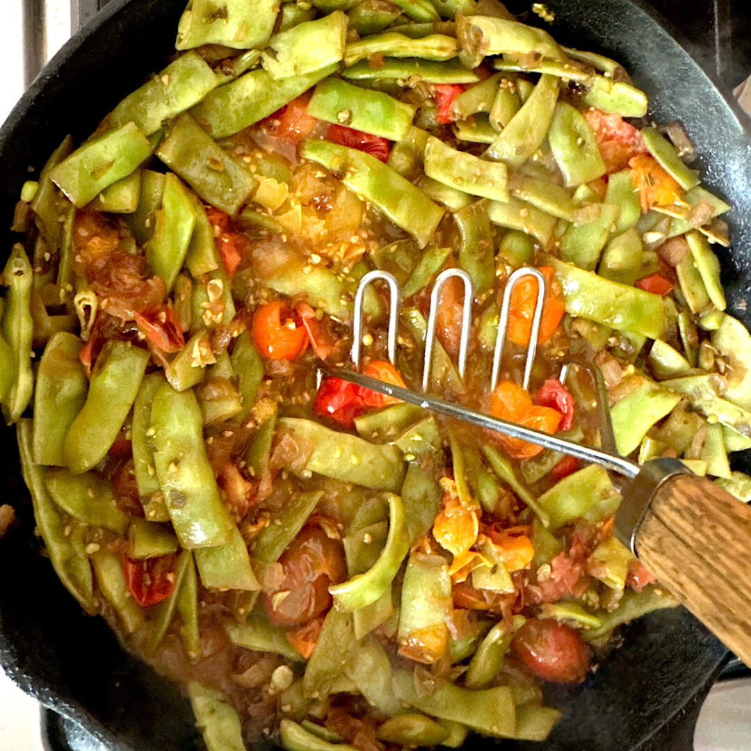 Italian Romano Beans Stewed with Smashed Cherry Tomatoes - Farm to Jar