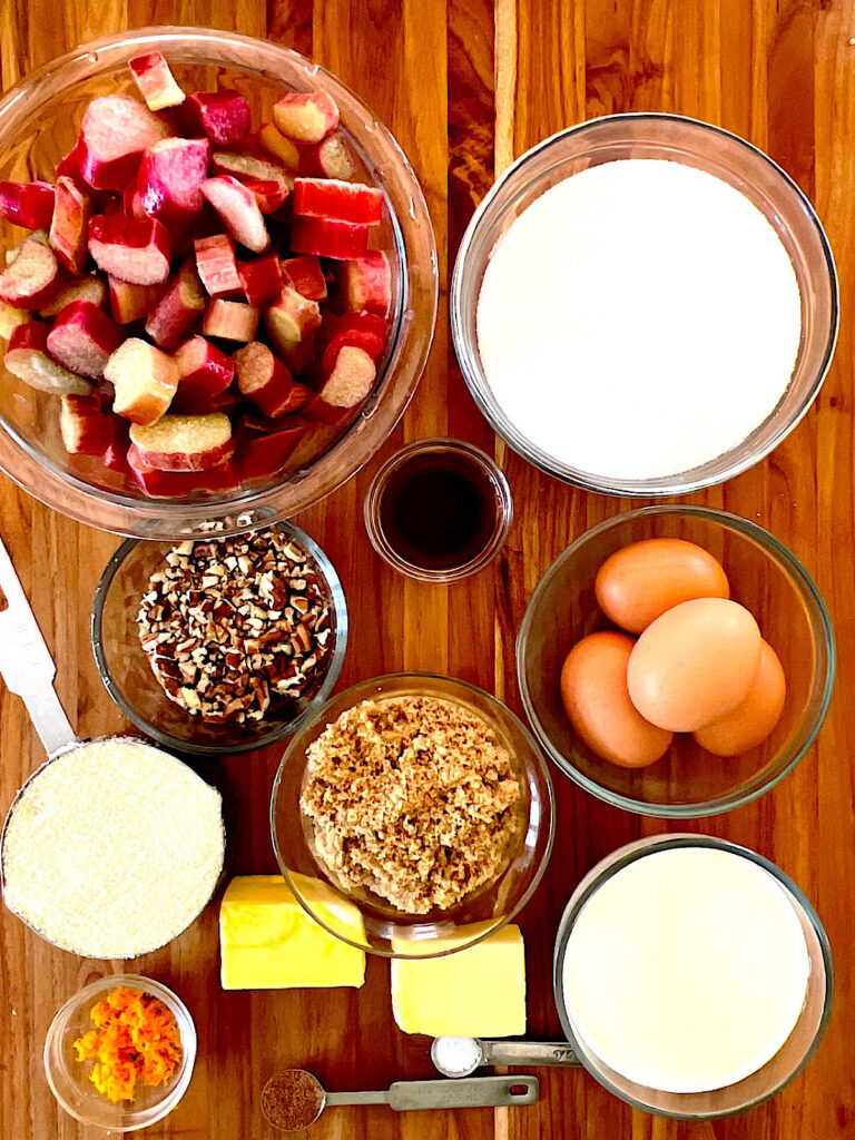 Rhubarb Custard with Nut Streusel Topping- Farm to Jar