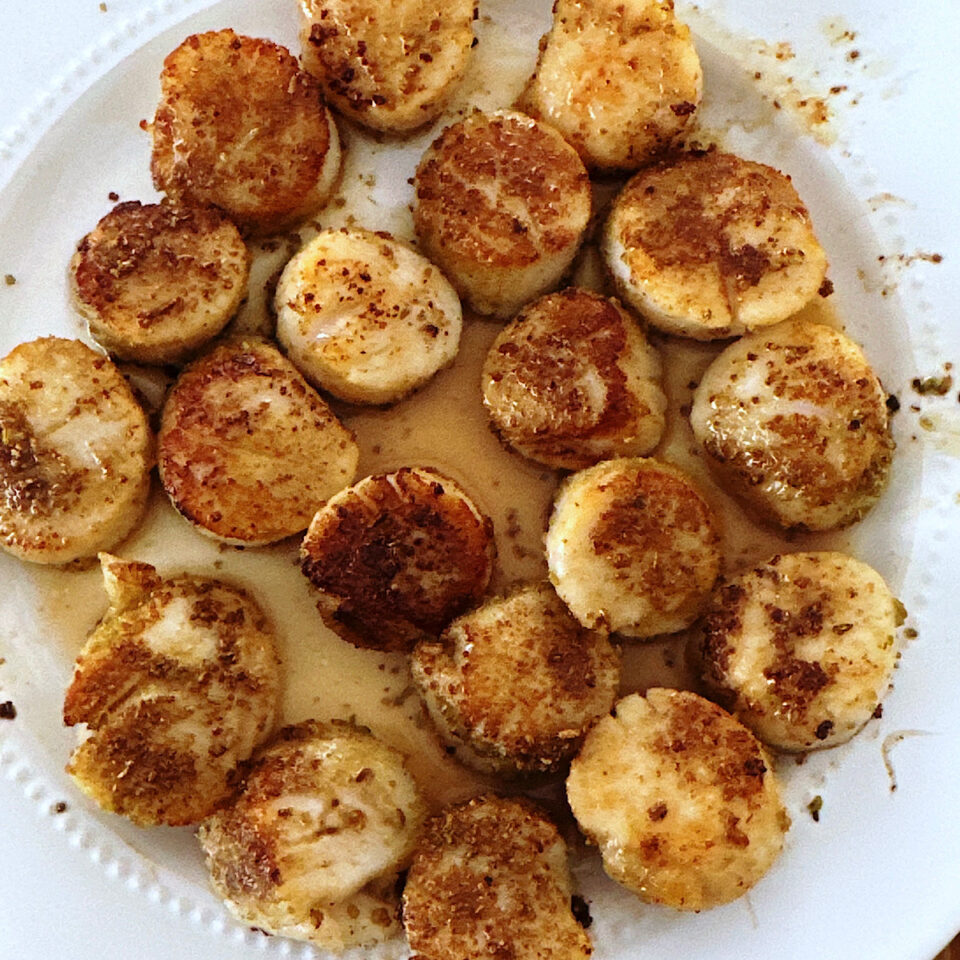 Seared scallops with Lemon Orzo - Farm to Jar