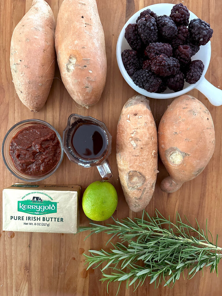 Roasted Sweet Potatoes with Blackberry Sauce - Farm to Jar